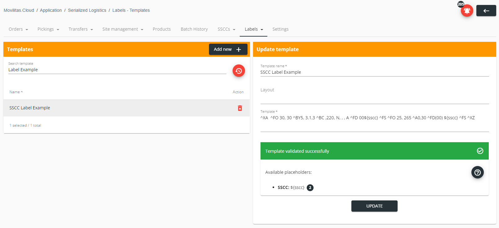 Managing ZPL Printing Templates for SSCCs (Serialized Logistics ...