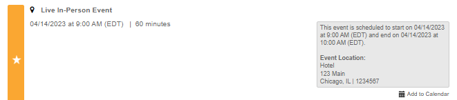 Setting up a Live In-Person Event Component