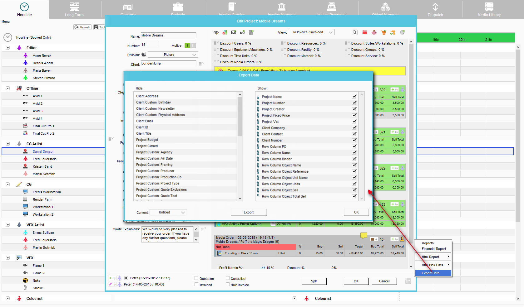 Exporting Project Data : farmerswife Support