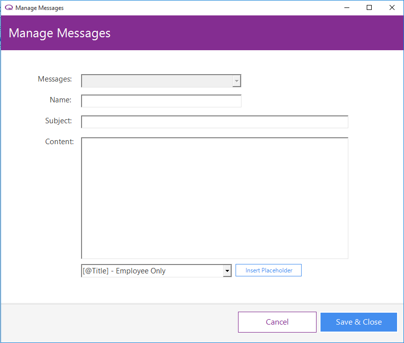 Email Message Maintenance : QTAC Solutions Ltd