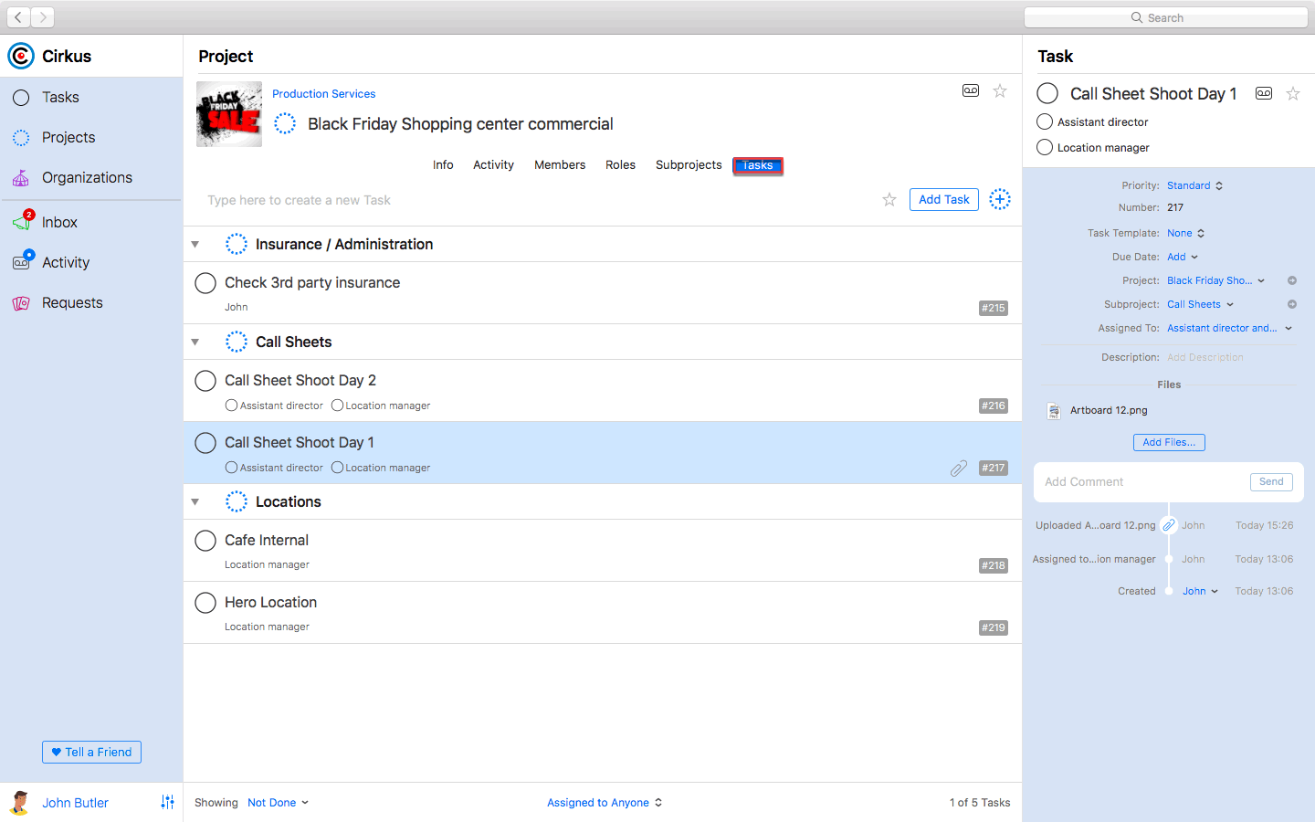 Create your first project : Cirkus Support