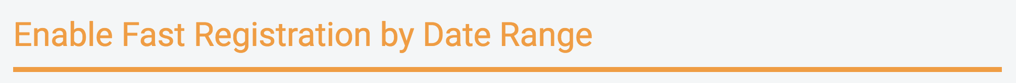 Fast Registration Settings : RunSignup Helpdesk