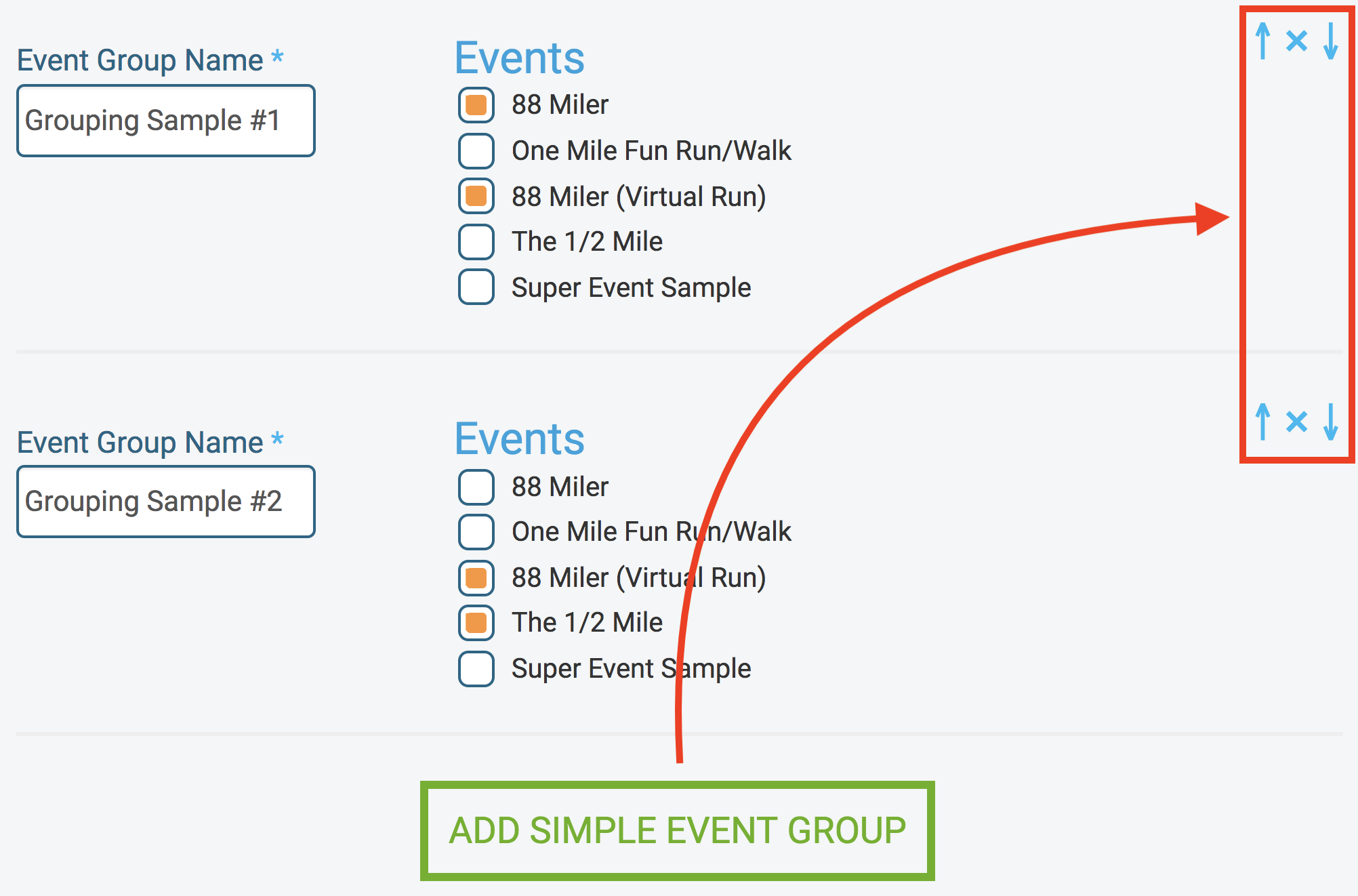Add Event Grouping, and Configure Super/Sub Events - RunSignup