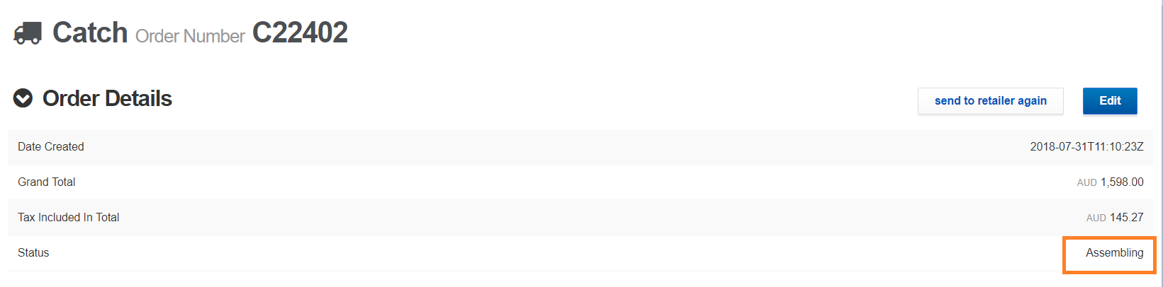 Order status: Assembling : Omnivore Support