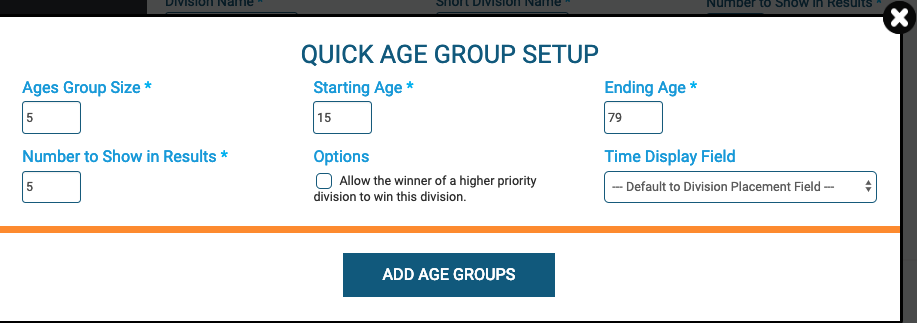 Create Race Divisions (Age Groups) : RunSignup Helpdesk