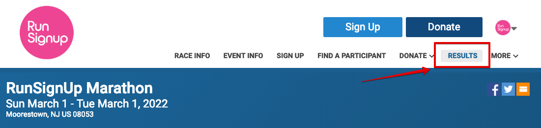 View Results : RunSignup Helpdesk