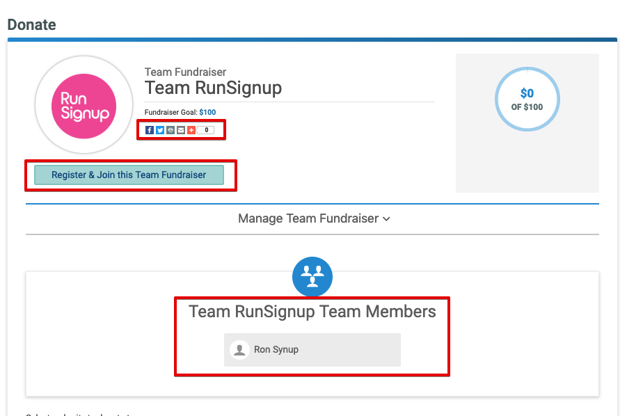 Create/Join a Fundraising Team - RunSignup