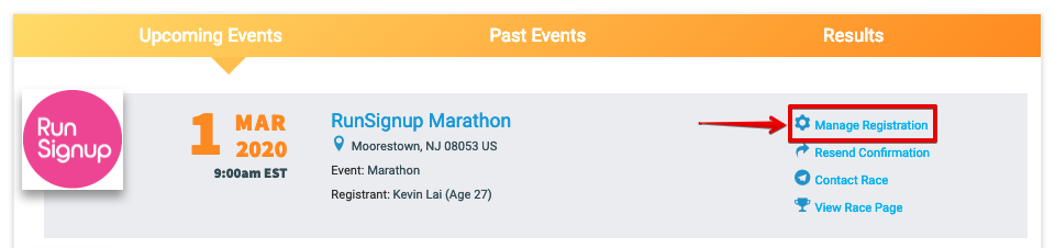 Update Participant Information for an existing registration : RunSignup Helpdesk
