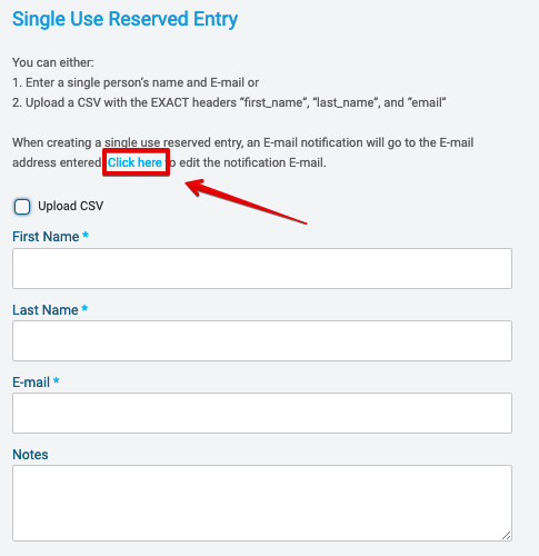 Create Reserved Entries