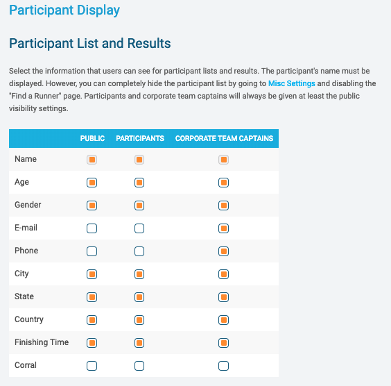 Customize "Find a Participant" Tab : RunSignup Helpdesk