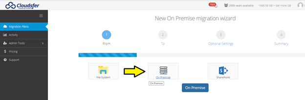 Migrating from On Premise to cloud guide : Cloudsfer Support