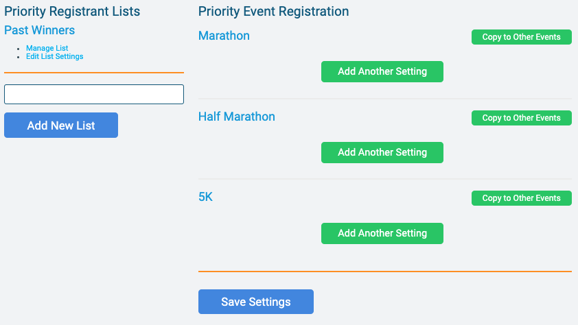 Loyalty Program/Priority Registrations : RunSignup Helpdesk
