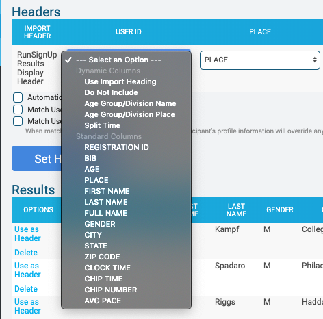 Upload Individual Results (Recommended) : RunSignup Helpdesk