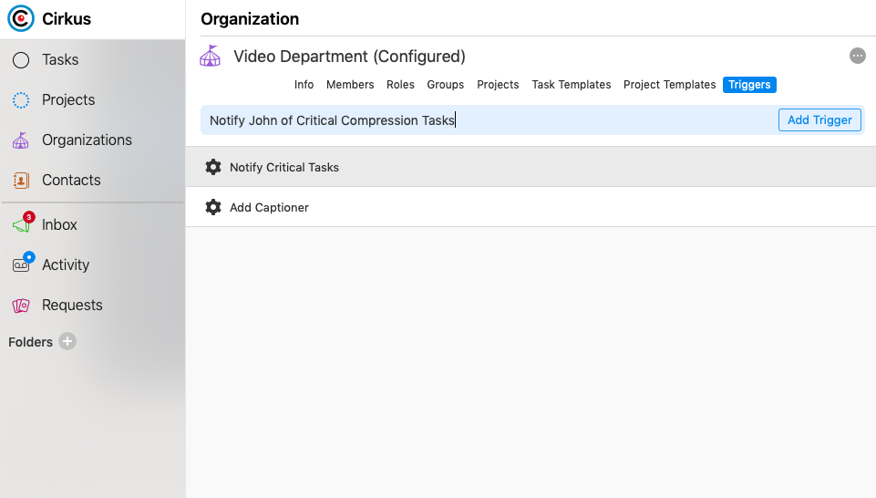 Trigger Custom Notification Emails : Cirkus Support