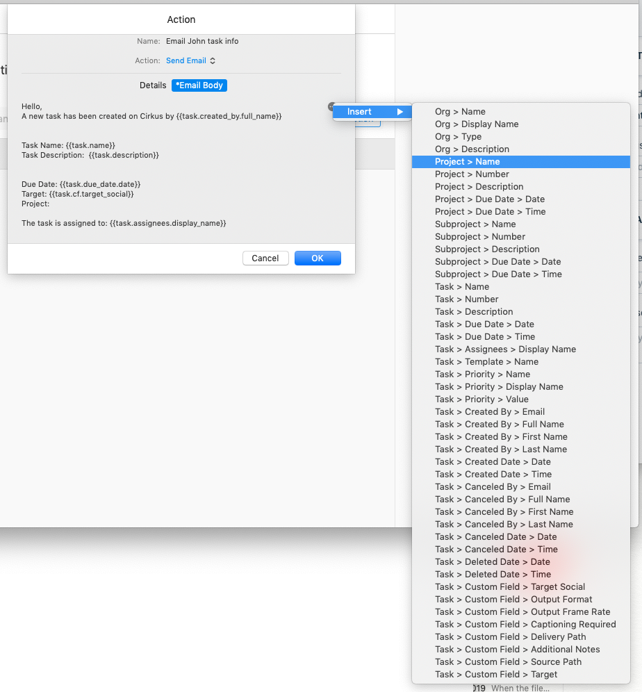 Trigger Custom Notification Emails : Cirkus Support
