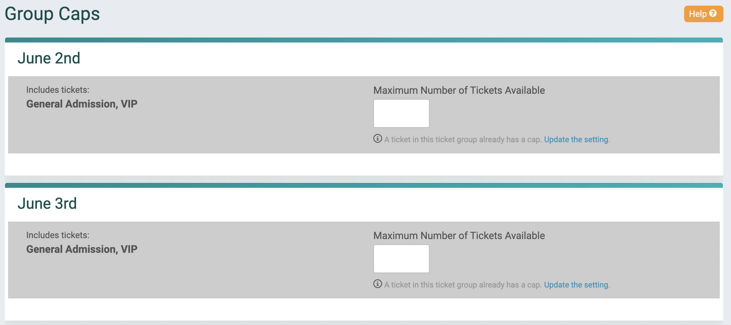Cross Ticket Group Caps - TicketSignup