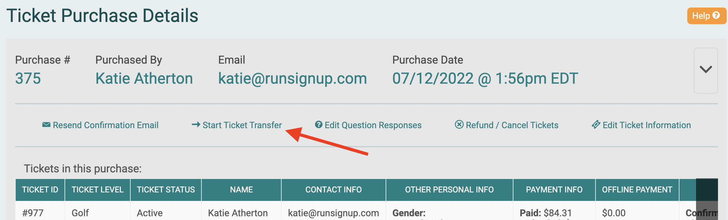 Transfer a Ticket - TicketSignup