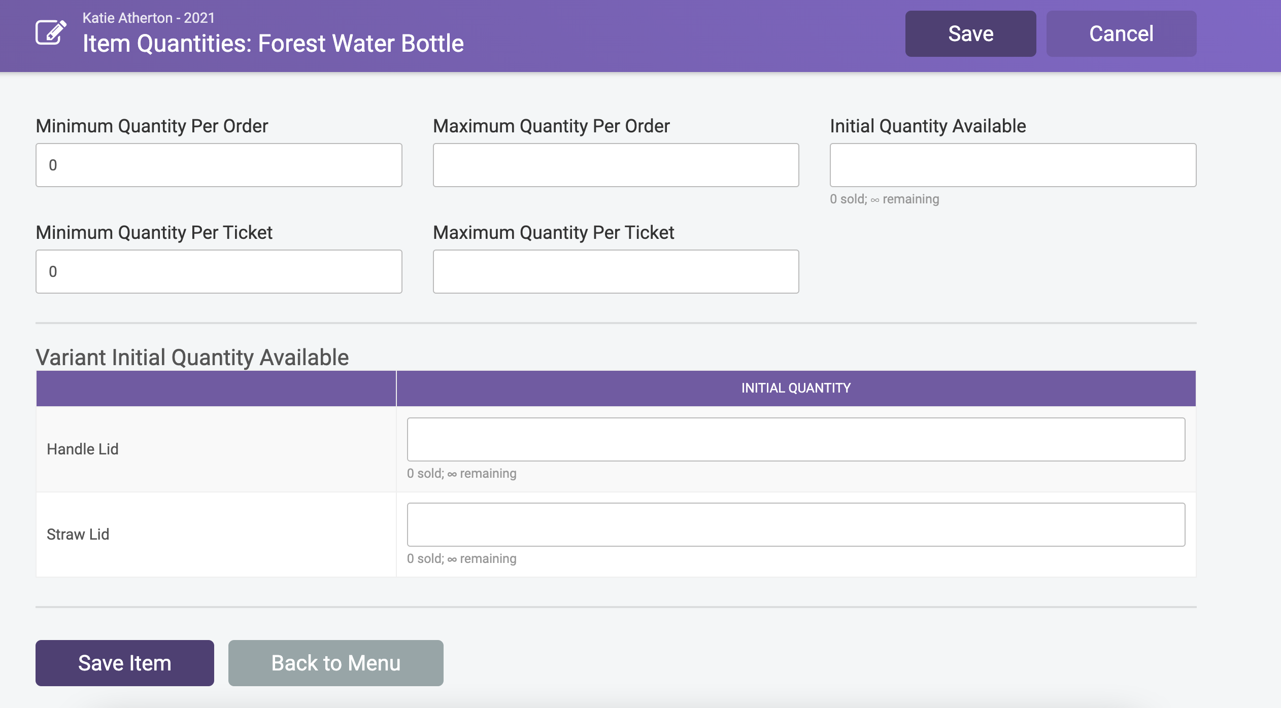 Warehouse for Store Items - TicketSignup