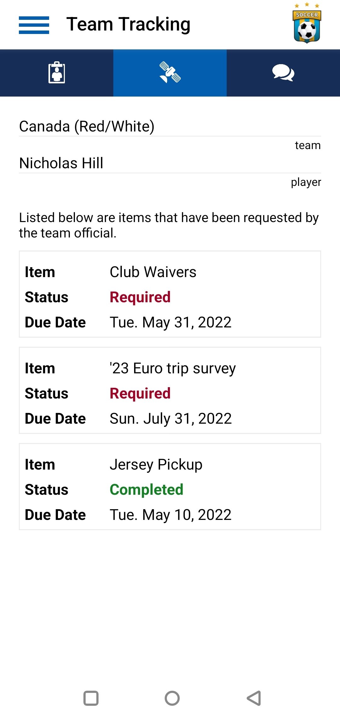 Team Tracking : PowerUp Sports