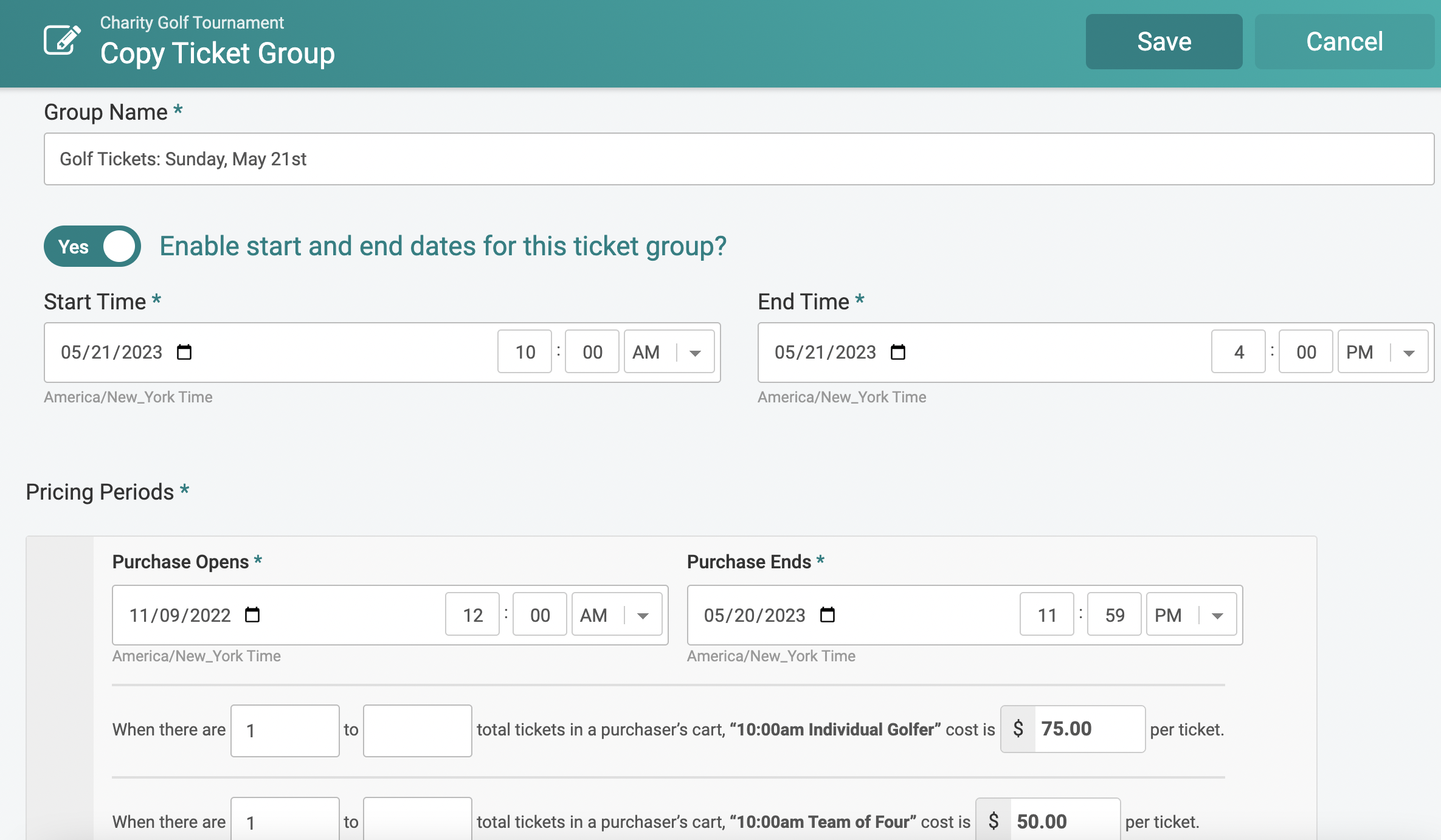 Copy Ticket Groups - TicketSignup