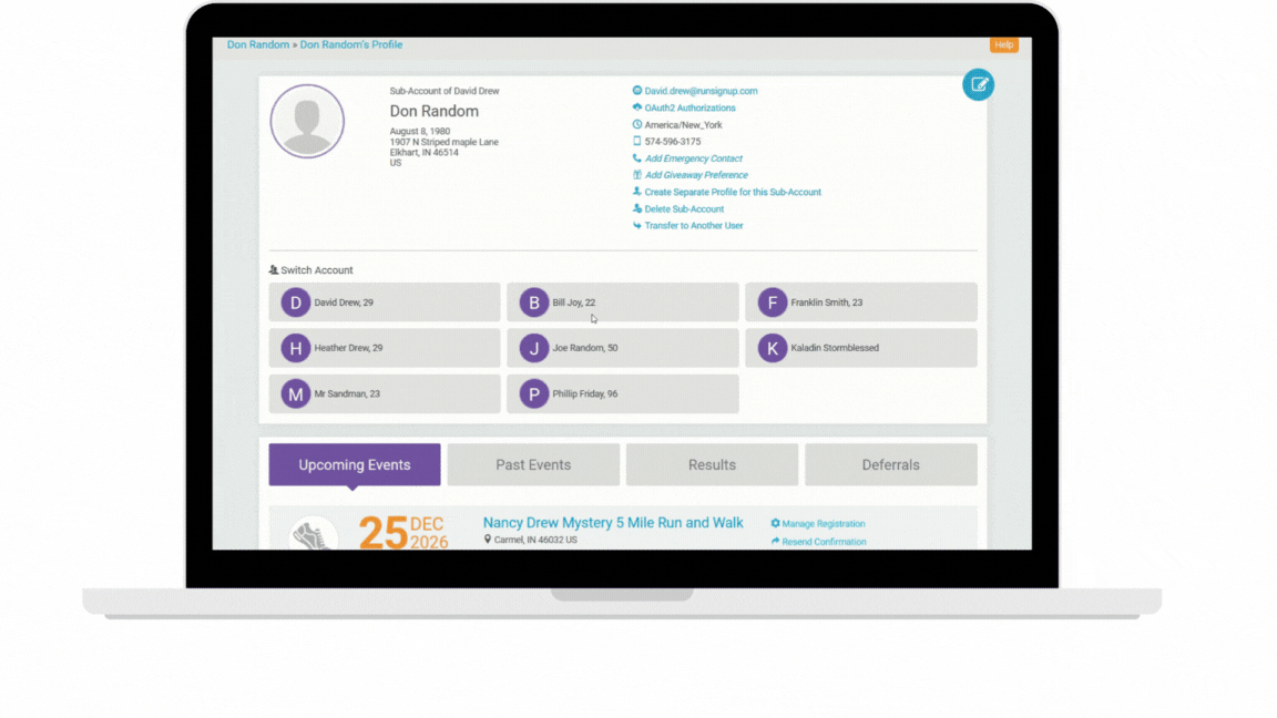 Merge Existing Accounts or Change Primary Account in Profile - RunSignup
