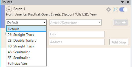 Route Profiles: Selecting a Profile : PC*MILER