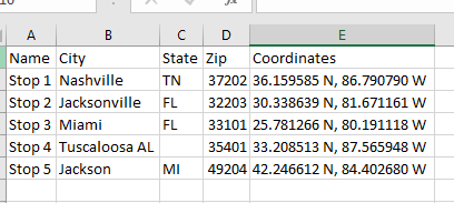 Import a Route into PC*MILER : PC*MILER