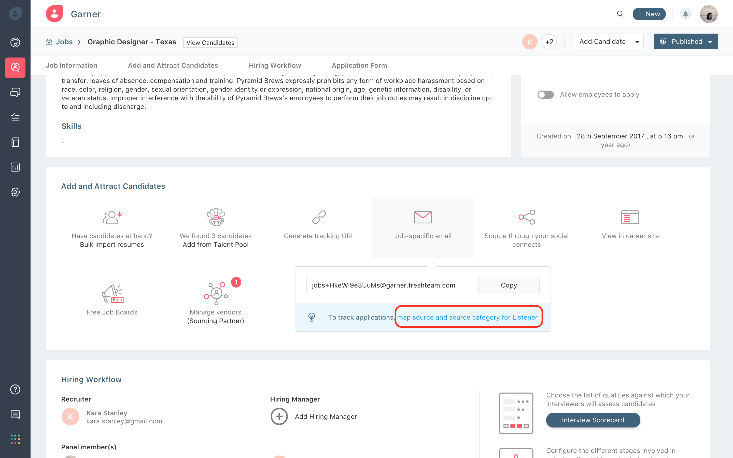 Understanding Listener and Email Channels : Freshteam support