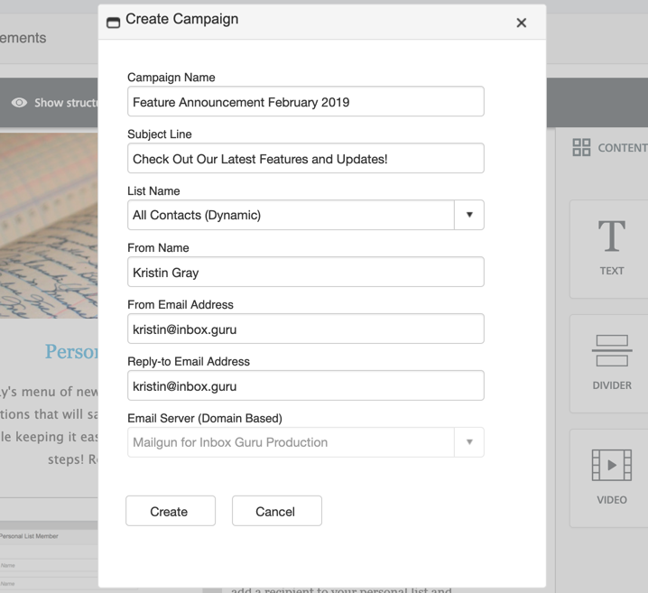 Creating a Campaign From Your Template