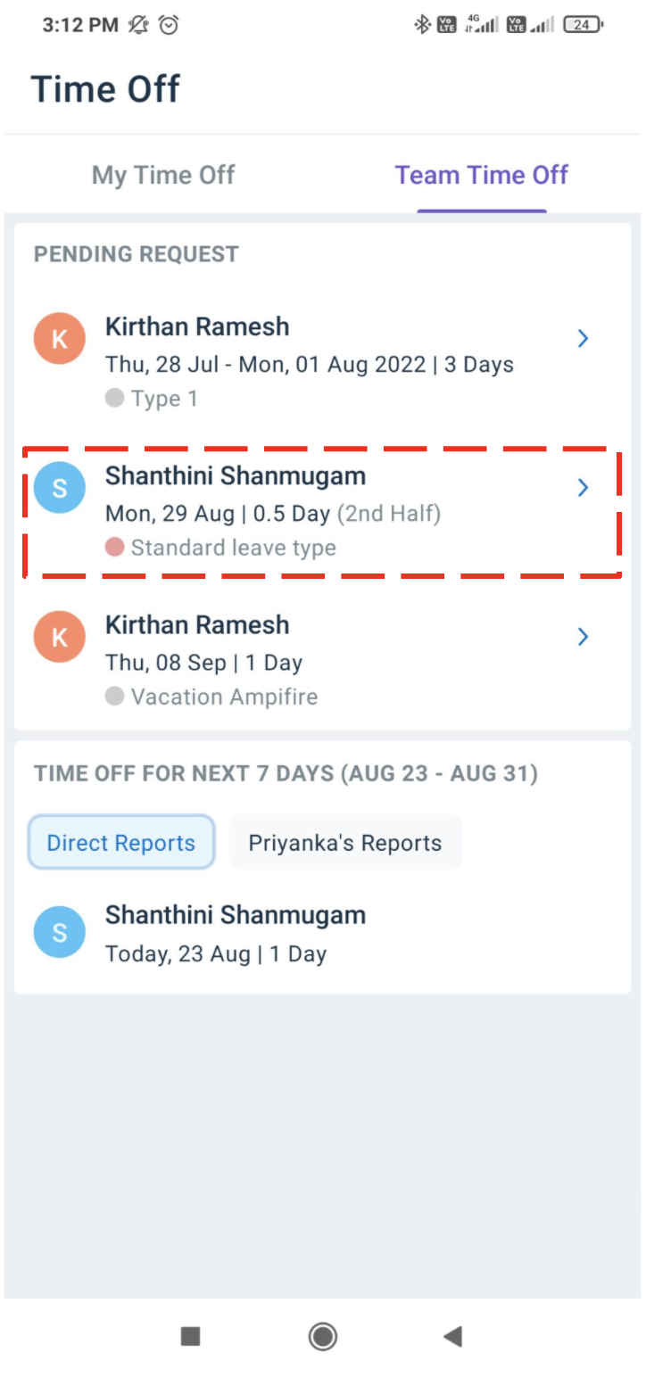 How to approve or decline time off requests on Mobile App : Freshteam ...
