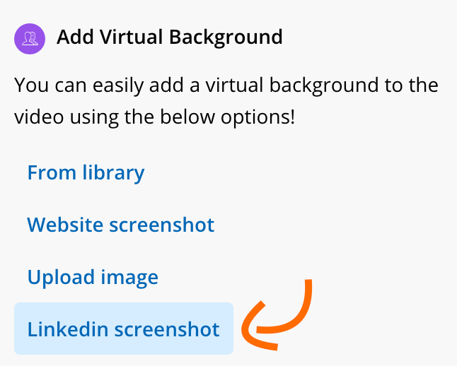 Add LinkedIn screenshots as a virtual background for your videos ...