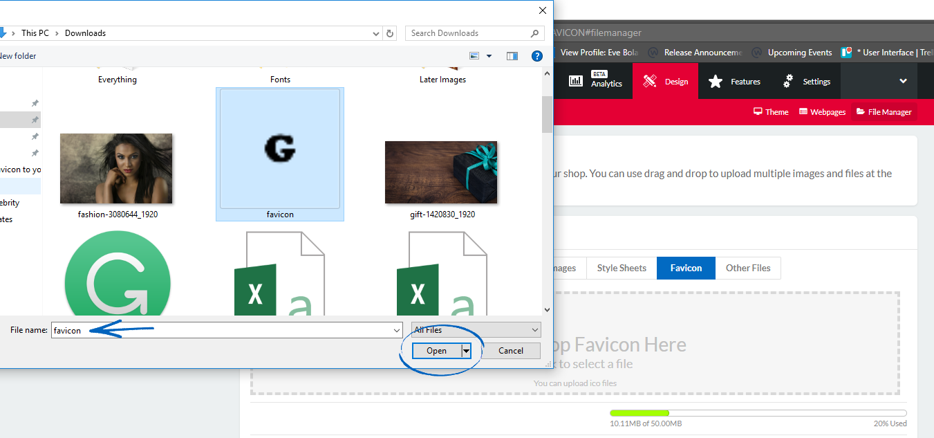 Adding a Favicon : EKM