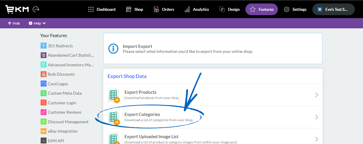 Adding Descriptions to your Categories : EKM