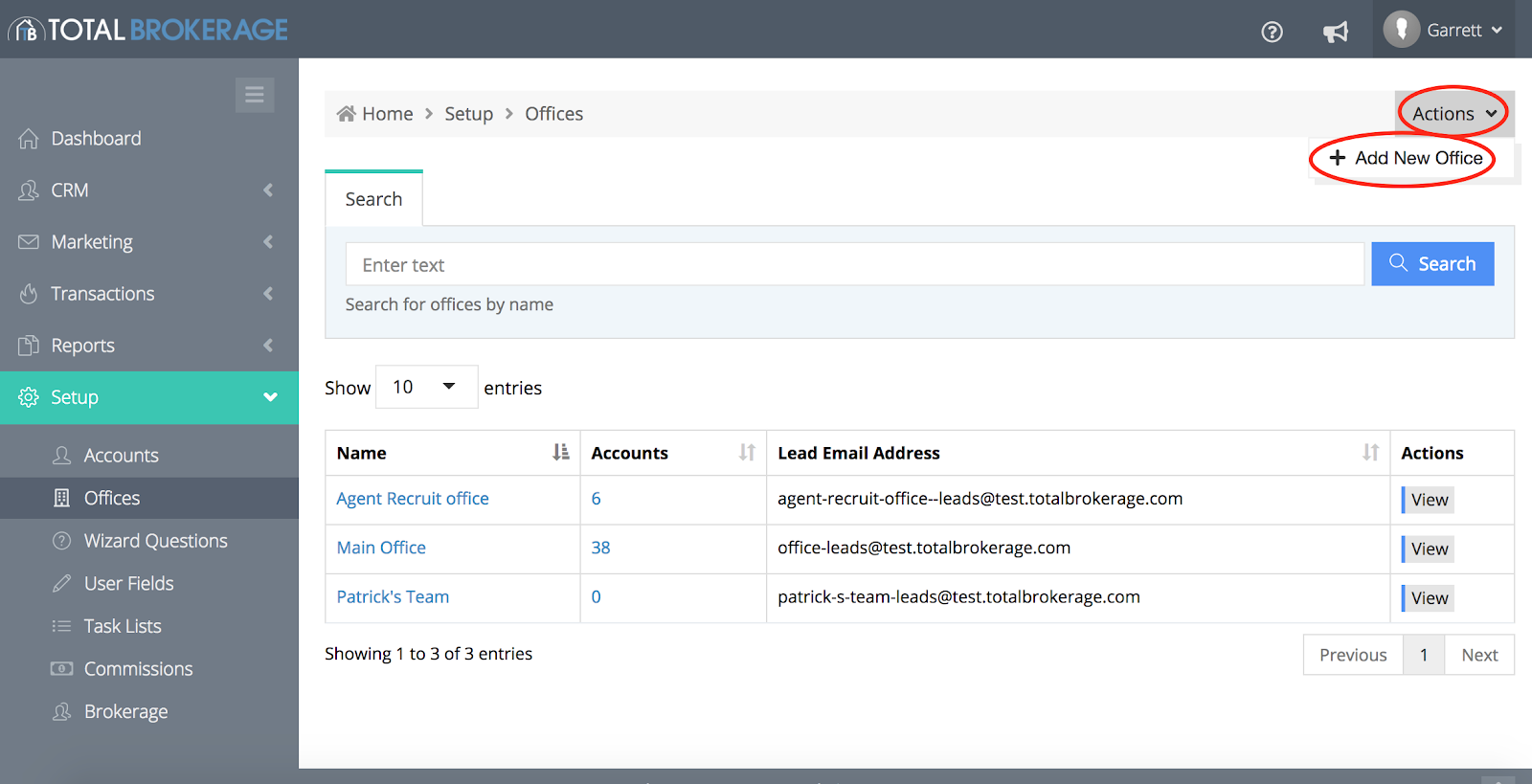 Adding and Editing Offices : TotalBrokerage