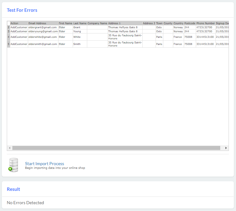 Import/Export System - Adding Customers via Spreadsheets : EKM