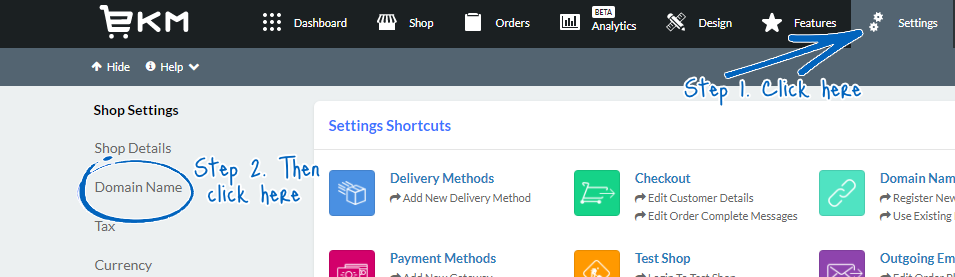 Purchasing an email address on EKM Domains : EKM
