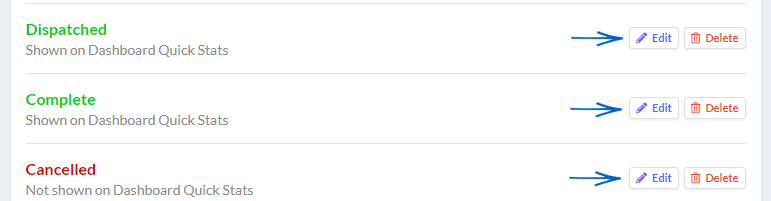 Order Statuses : EKM