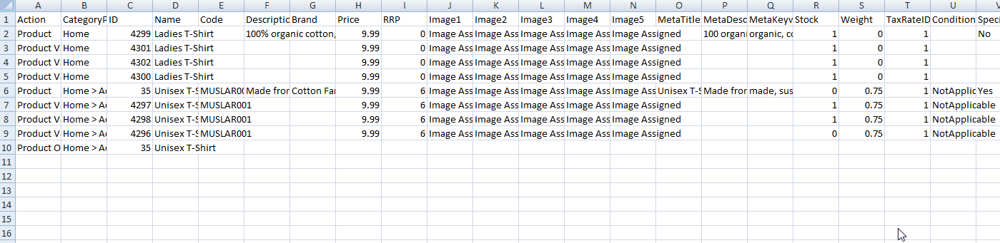 How to Add Product Options using a spreadsheet -Text Box : EKM