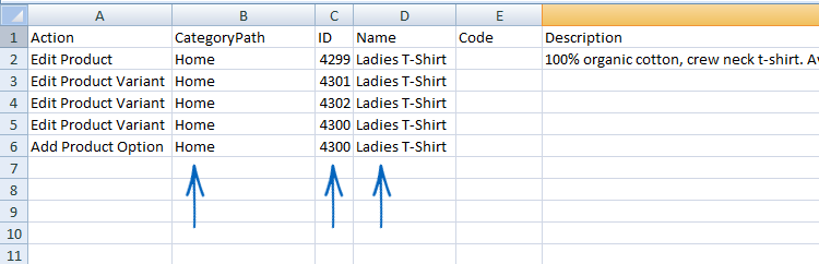 How to Add Product Options using a spreadsheet -Text Box : EKM