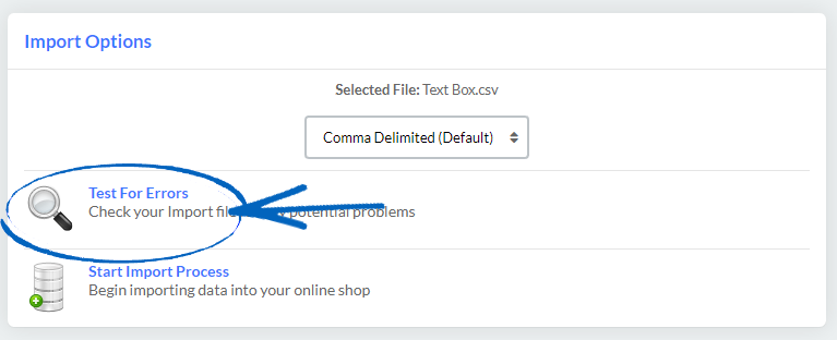 How to Add Product Options using a spreadsheet -Text Box : EKM