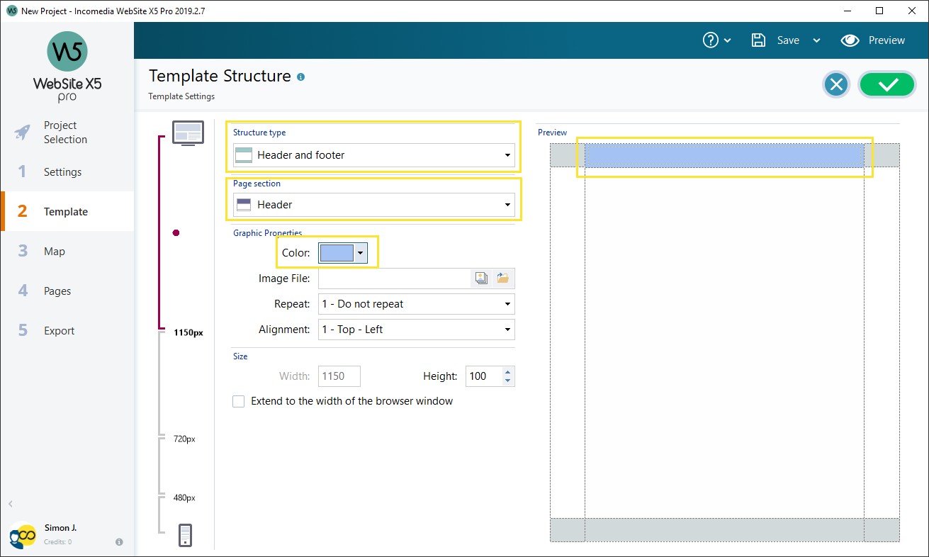 How to create a new template from an empty template : WebSite X5 Guide