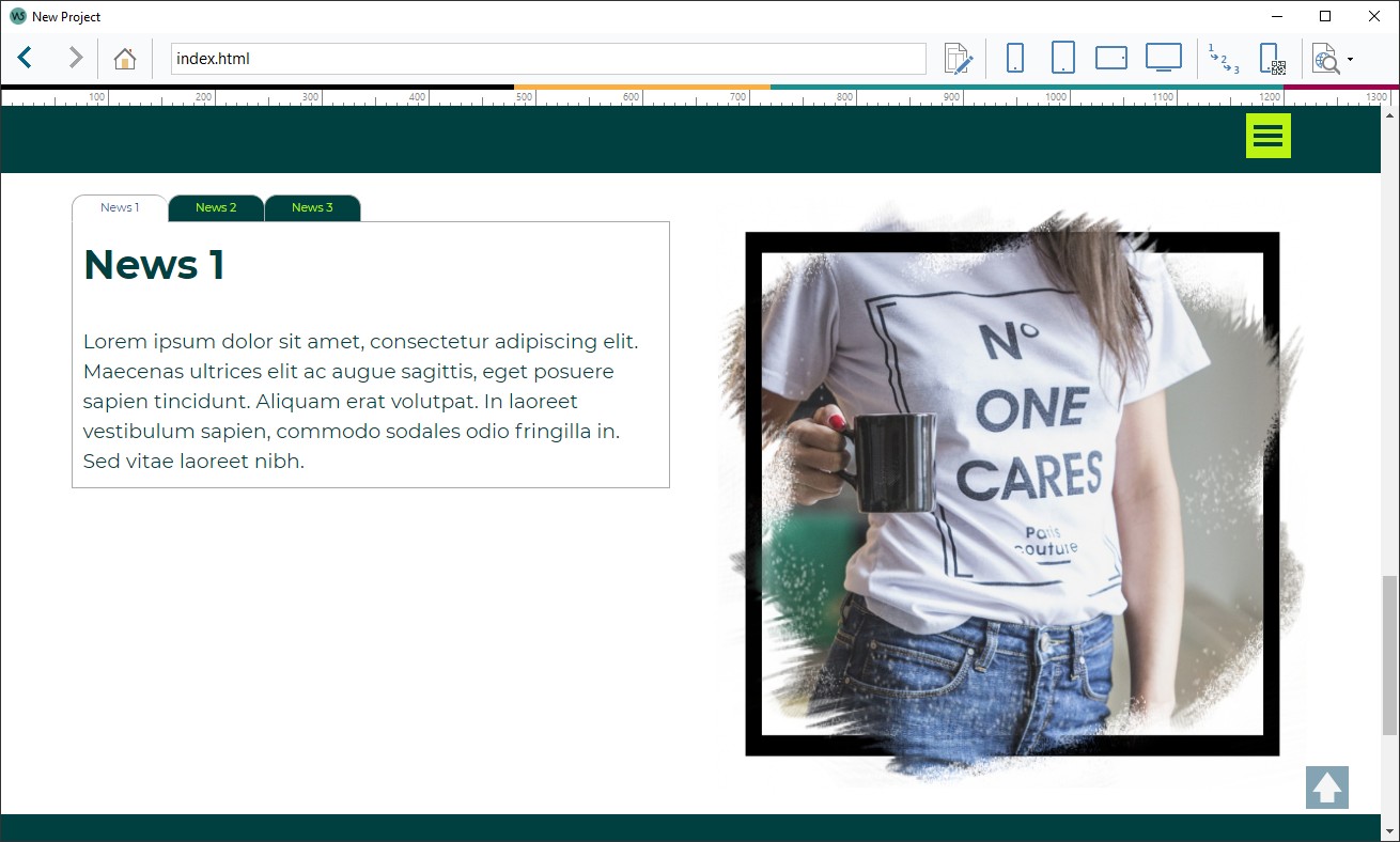 So organisieren Sie Ihre Texte mit Registerkarten : WebSite X5 Guide