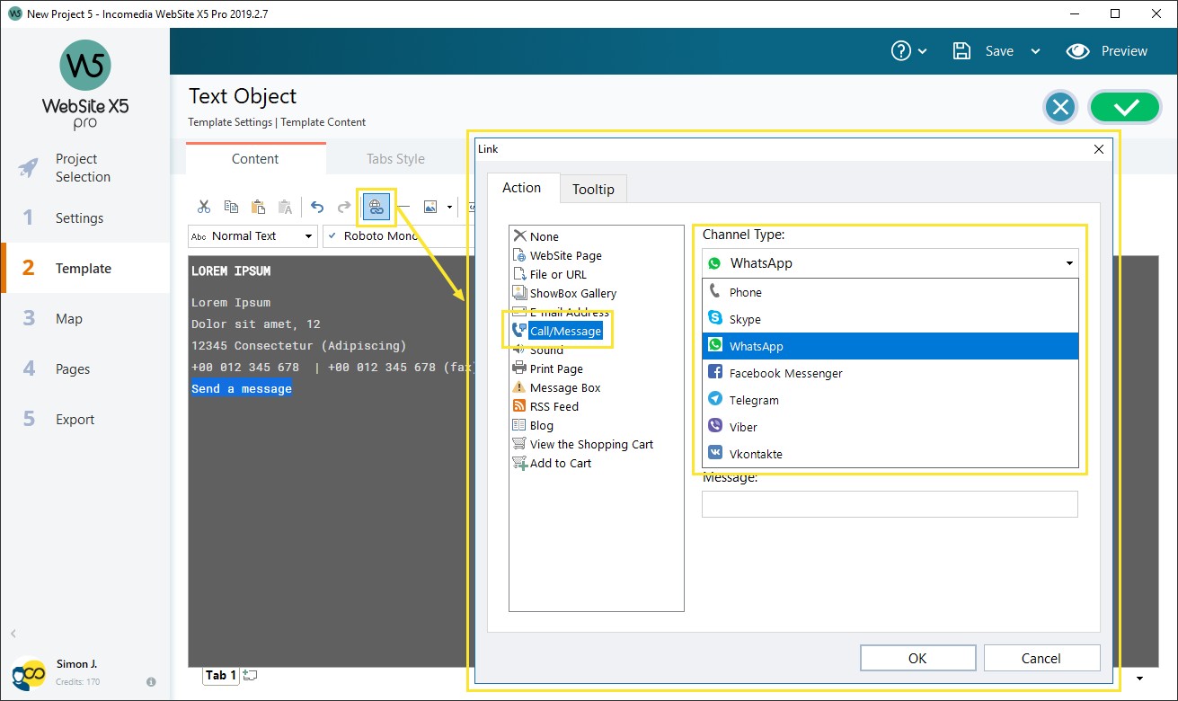 How to create a link to start a call? : WebSite X5 Guide