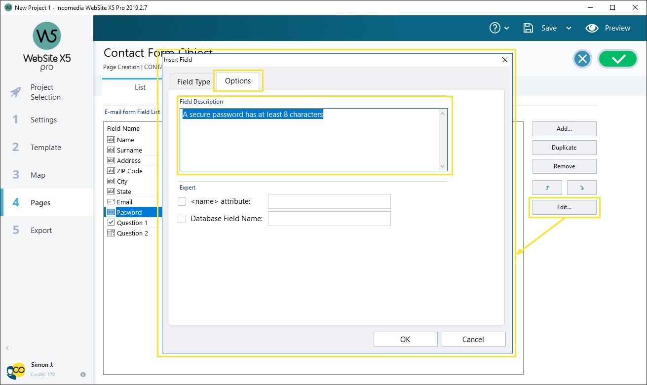 How to give more information on fields using tooltips : WebSite X5 Guide