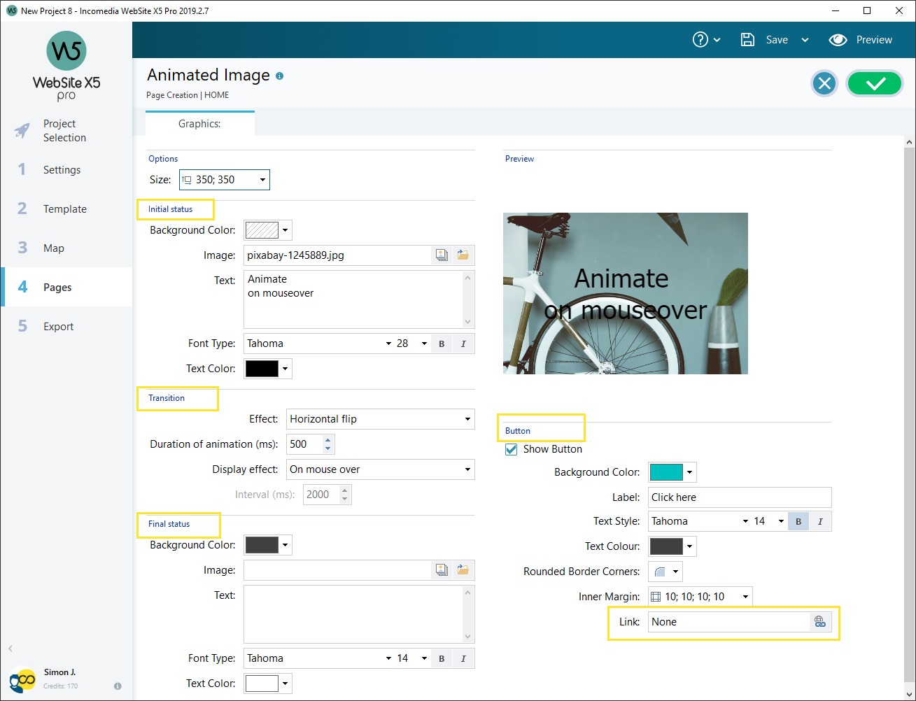 Animated Image Object. How to create an animated image : WebSite X5 Guide