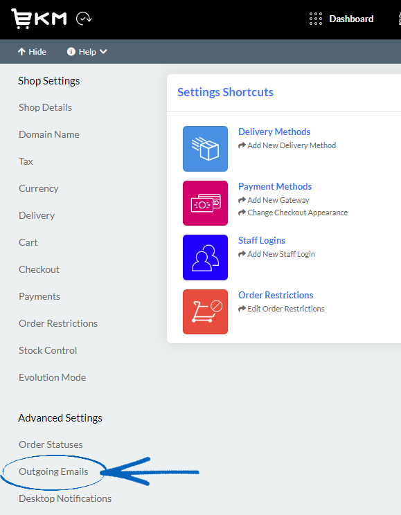 How to create custom Shop Emails : EKM