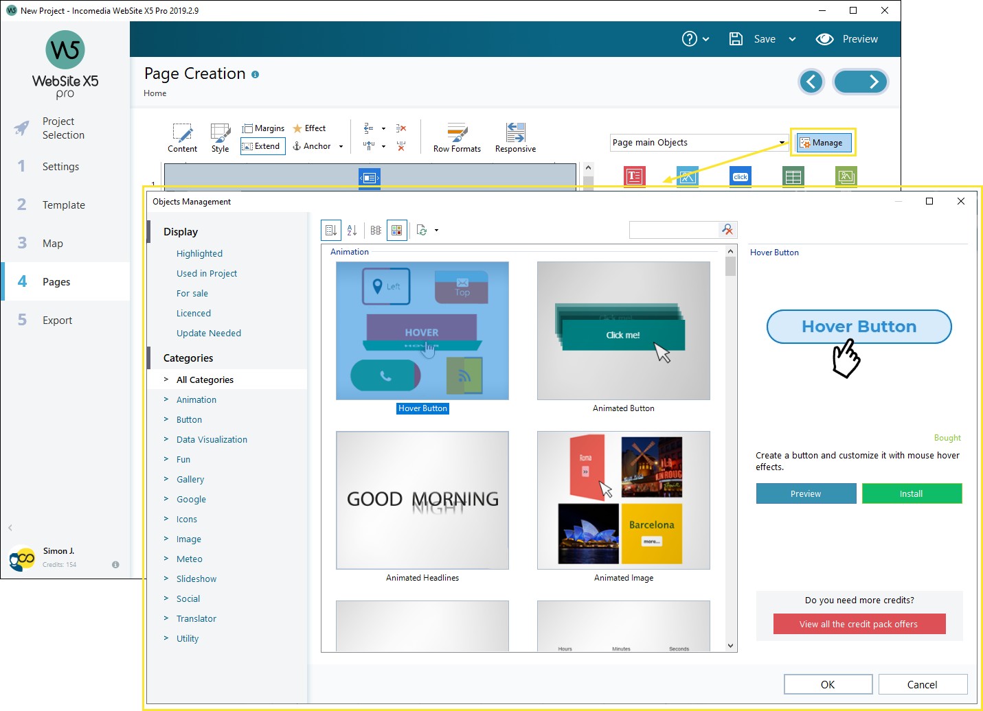 Optional Objects: what they are and how to use them : WebSite X5 Guide