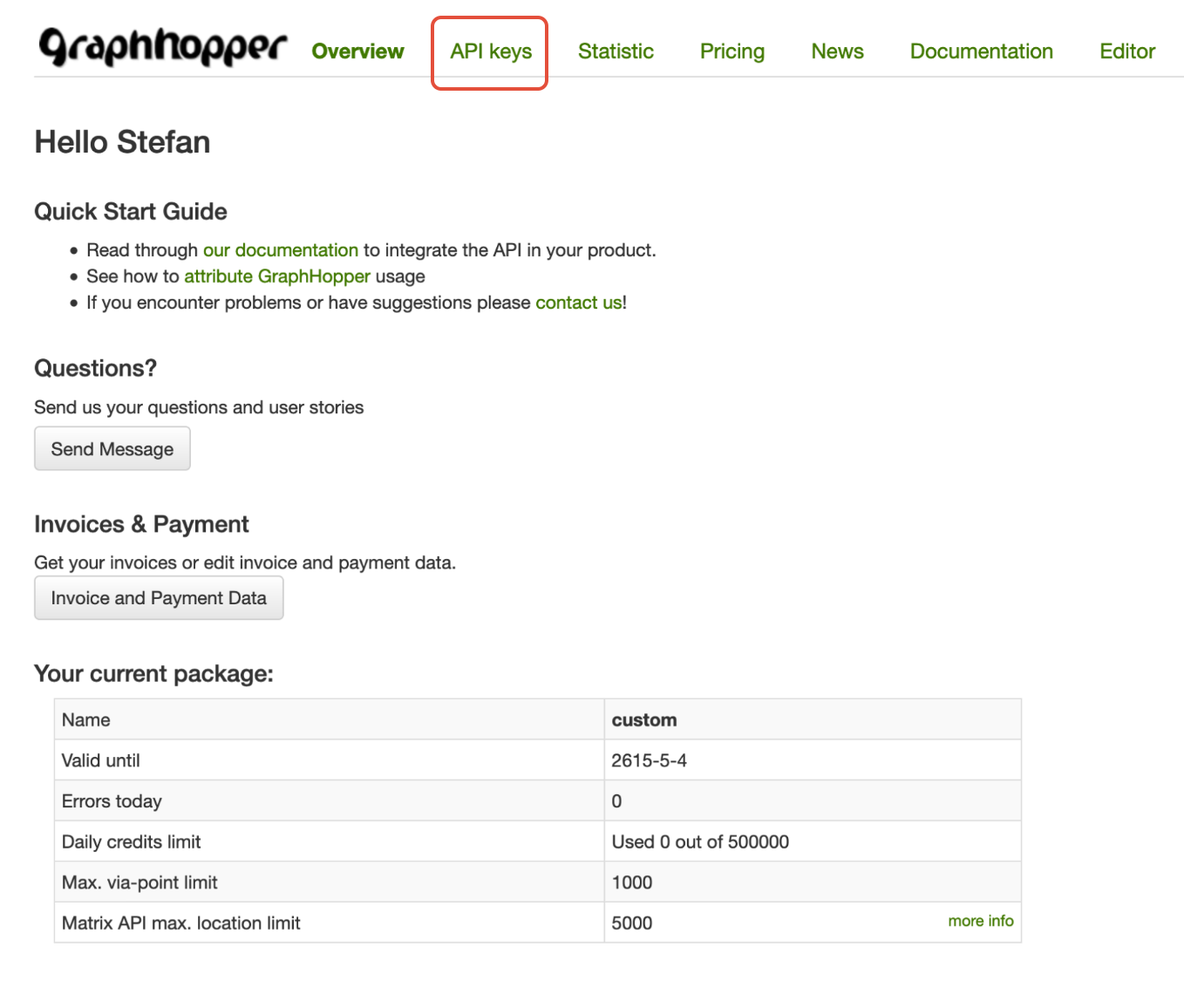 Create an API key : GraphHopper GmbH