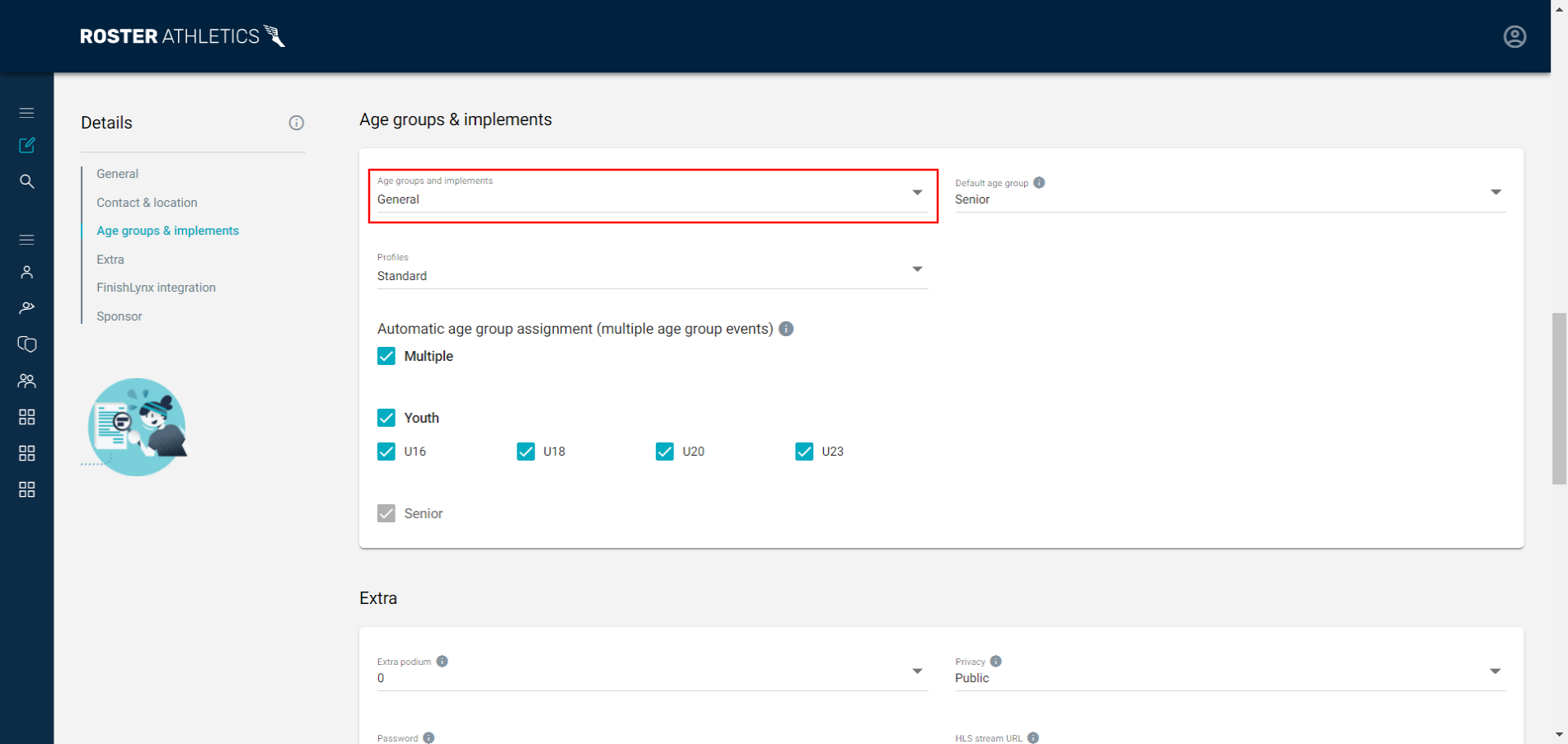 Using points scoring tables for team competitions : Roster Athletics