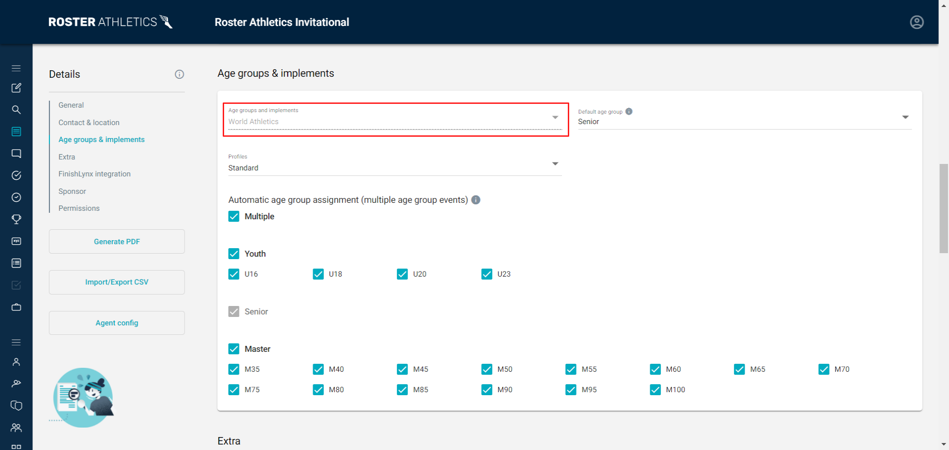 Using points scoring tables for team competitions : Roster Athletics